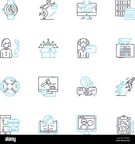 Customer Assistance Linear Icons Set Support Service Help