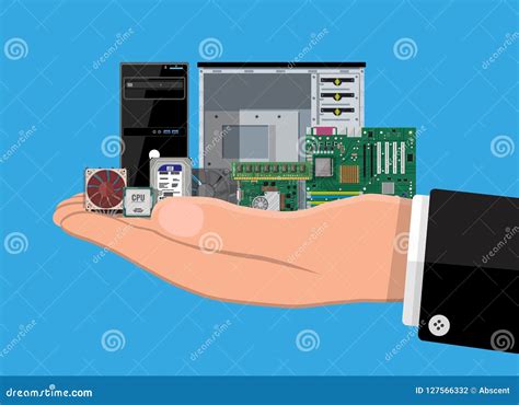 Assembling Pc Personal Computer Hardware Stock Vector Illustration Of Disc Desktop 127566332
