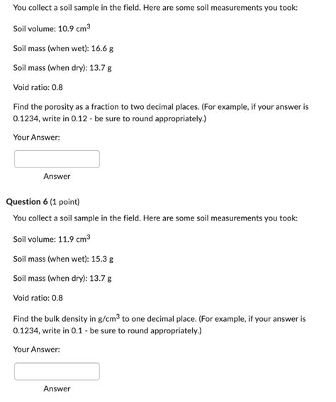 Solved You Collect A Soil Sample In The Field Here Are Some Chegg