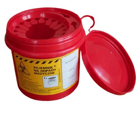 Pojemnik Na Odpady Medyczne Plaspol 1 L Czerwony 4032651001088 • Cena Opinie • Pojemniki Na