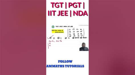 Short Tricks To Find Determinant Tgt Pgt Maths Nda Maths Short