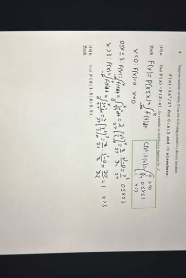 Solved Suppose Random Variable X Has The Following