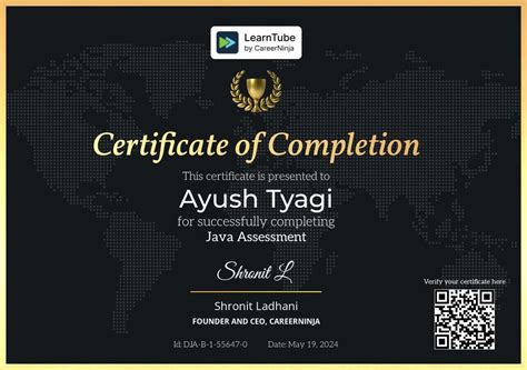 Successfully Completing Java Assessment Ayush Tyagi