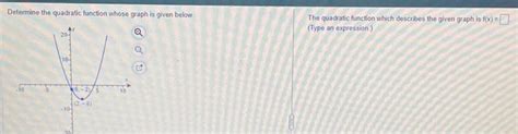 Solved Determine The Quadratic Function Whose Graph Is Given
