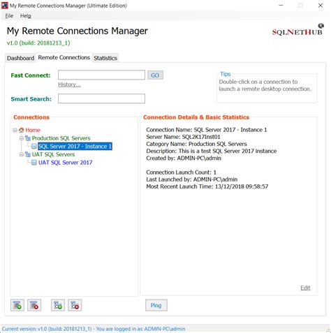 My Remote Connections Manager SQLNetHub