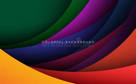 Multi Colored Abstract Red Orange Green Purple Yellow Pink Blue Colorful Gradient Wavy Papercut