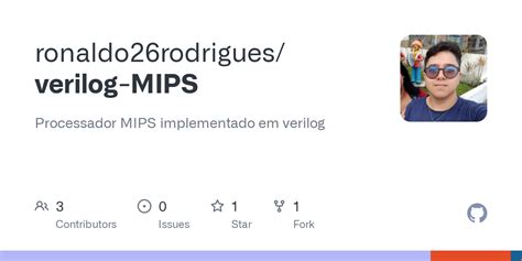Github Ronaldo Rodrigues Verilog Mips Processador Mips Implementado Em Verilog