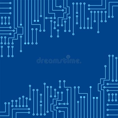 Drawing Modern Electronic Circuit Stock Vector Illustration Of
