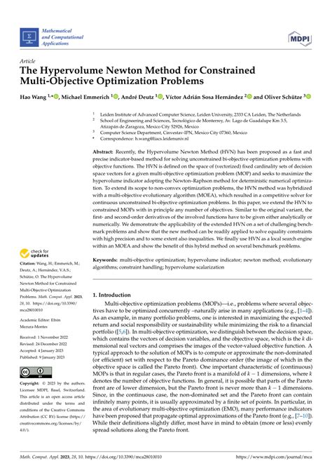 PDF The Hypervolume Newton Method For Constrained Multi Objective