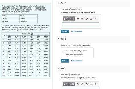 Part A What is the χ2 value for Set I Part B Based Chegg com