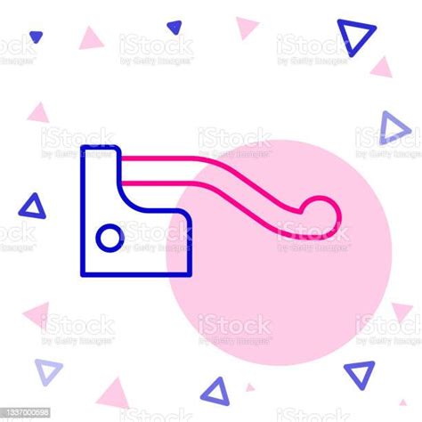 흰색 배경에 격리 된 라인 자전거 브레이크 아이콘 다채로운 개요 개념 벡터 교통수단에 대한 스톡 벡터 아트 및 기타 이미지