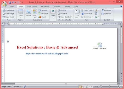 Insert Or Embed Excel File In Word Excel Or Powerpoint Presentation