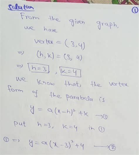 Solved Determine The Equation Of The Parabola Whose Graph Is Given