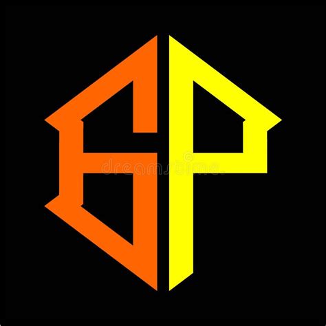 The Initials G P Hexagon Monogram Logo In Orange And Yellow Stock Vector Illustration Of Brand