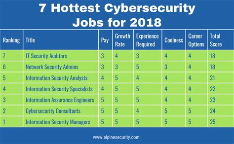 7 Hottest Cybersecurity Jobs For 2018 Ciso Global Formerly Alpine Security