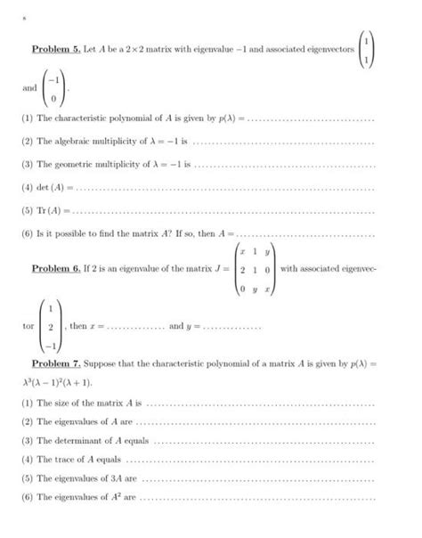 solved problem 5 let a be a 2×2 matrix with eigenvalue 1