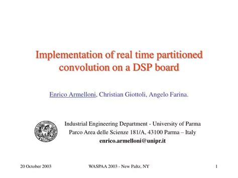 Ppt Implementation Of Real Time Partitioned Convolution On A Dsp