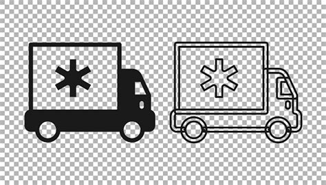 투명 한 배경에 격리 된 블랙 앰뷸런스와 응급 자동차 아이콘 구급차 차량 의료 대피 벡터 1위에 대한 스톡 벡터 아트 및 기타 이미지 Istock