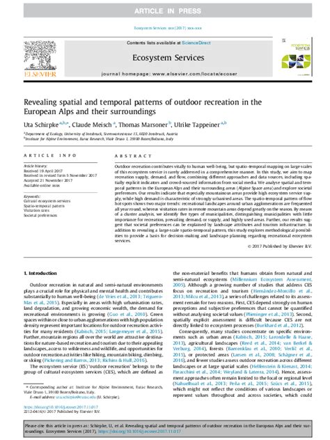 Pdf Revealing Spatial And Temporal Patterns Of Outdoor Recreation In