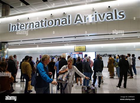 International Arrivals Of Heathrow Airport In London England Stock