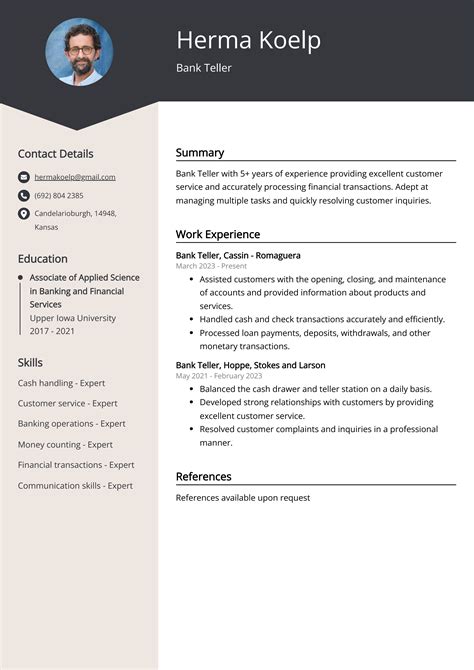 Bank Teller Resume Example Free Guide