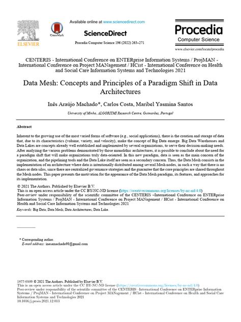 19 Elsevier 2023 Data Mesh Concepts And Principles Of A Paradigm Shift