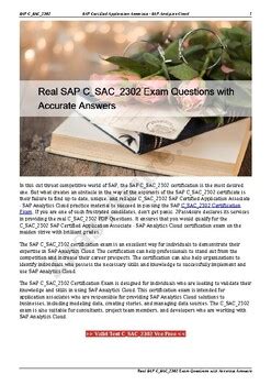 Real SAP C SAC Exam Questions With Accurate Answers By Nup Pop
