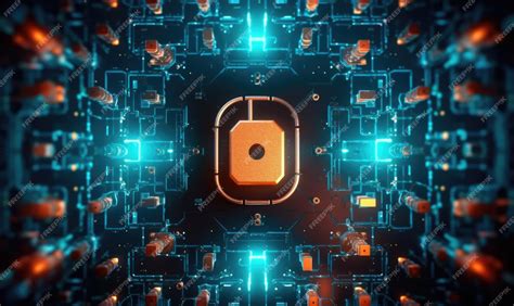 Premium Photo Cyber Security Concept Lock Symbol From Lines And Triangles Point Connecting