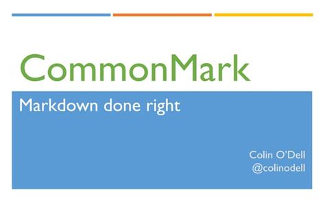 commonmark markdown done right pdf