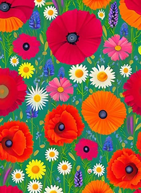 Premium Photo Seamless Floral Pattern Portrait Background