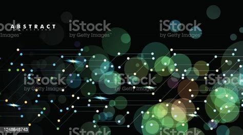 추상적인 디지털 기술 블랙 백 연결된 선과 점입니다 벡터 디자인 일러스트레이션입니다 0명에 대한 스톡 벡터 아트 및 기타 이미지 0명 3차원 형태 개념 Istock