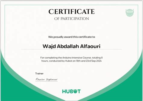 Wajd Alfaouri On Linkedin Thrilled To Share That I Have Completed The Arduino Intensive Course By