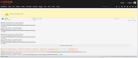 i have this error on my dockersegment of unraid docker engine unraid