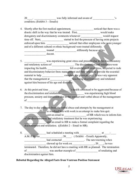 Formal Rebuttal To EEOC How To Write A Rebuttal To A Position Statement US Legal Forms