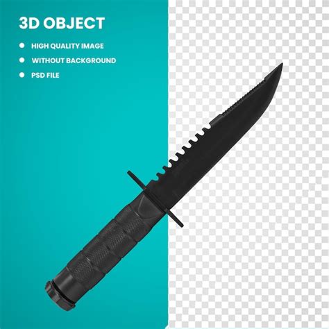 Premium Psd 3d Black Tactical Knife