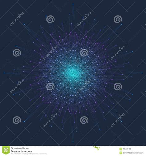 Fractal Element With Connected Lines And Dots Big Data Complex Virtual Background