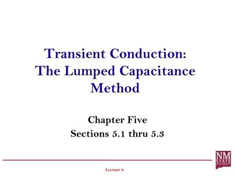 Ppt Transient Conduction The Lumped Capacitance Method Powerpoint Presentation Id 2267937