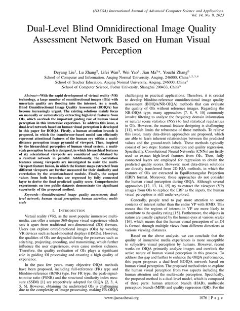 Pdf Dual Level Blind Omnidirectional Image Quality Assessment Network Based On Human Visual