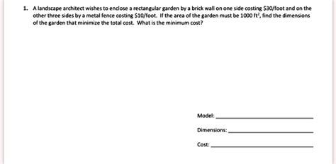 Solved Landscape Architect Wishes Enclose Rectangular Garden By Brick