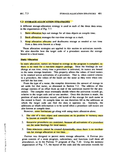 Storage Allocation Strategies Pdf
