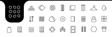 Building Materials Line Icons Collection Minimalist Design And Illustration 55705782 Vector Art