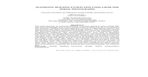 Automatic Building Extraction Using Lidar …automatic Building