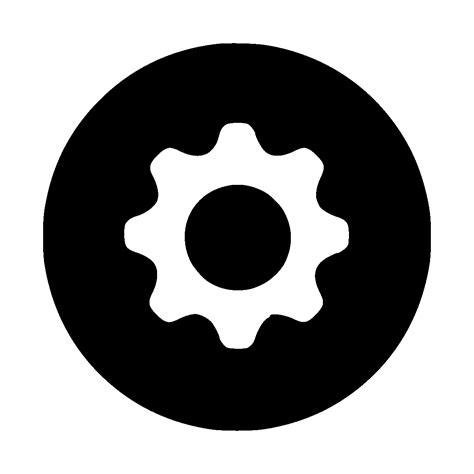 Hd White Round Cog Gear Icon Png Citypng