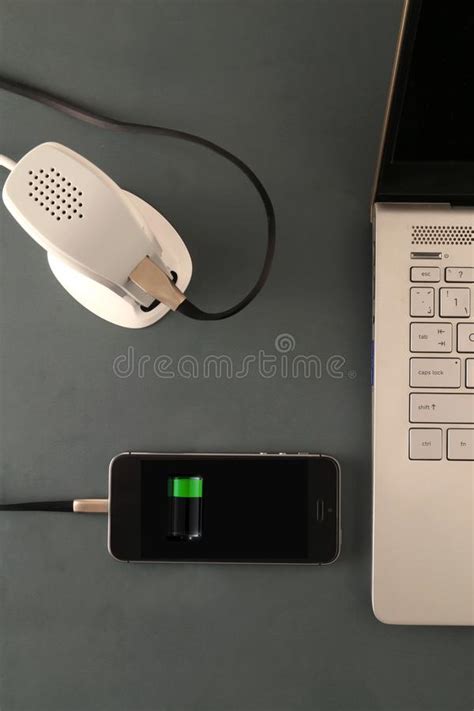 A USB Hub On A Office Desk Another Equipment Required When You Use Laptop Stock Image Image