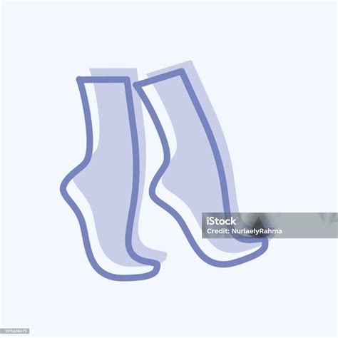 부드러운 파란색 배경에 고립 된 트렌디 한 투 톤 스타일의 팁 토 아이콘 0명에 대한 스톡 벡터 아트 및 기타 이미지 0명