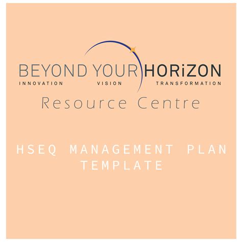 Hseq Management Plan Template Beyond Your Horizon Resource Centre