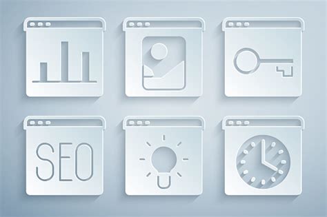 브라우저 창 설정 Ssl Seo 최적화 사진 수정 및 그래프 차트 인포그래픽 아이콘으로 사이트 보호 벡터 3차원