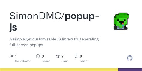 Github Simondmcpopup Js A Simple Yet Customizable Js Library For