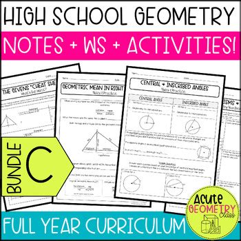 Geometry Guided Notes Full Year Of Lessons Worksheets And Geometry Activities