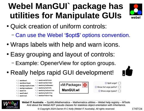 the webel mangui` package utilities for manipulate guis webel it australia